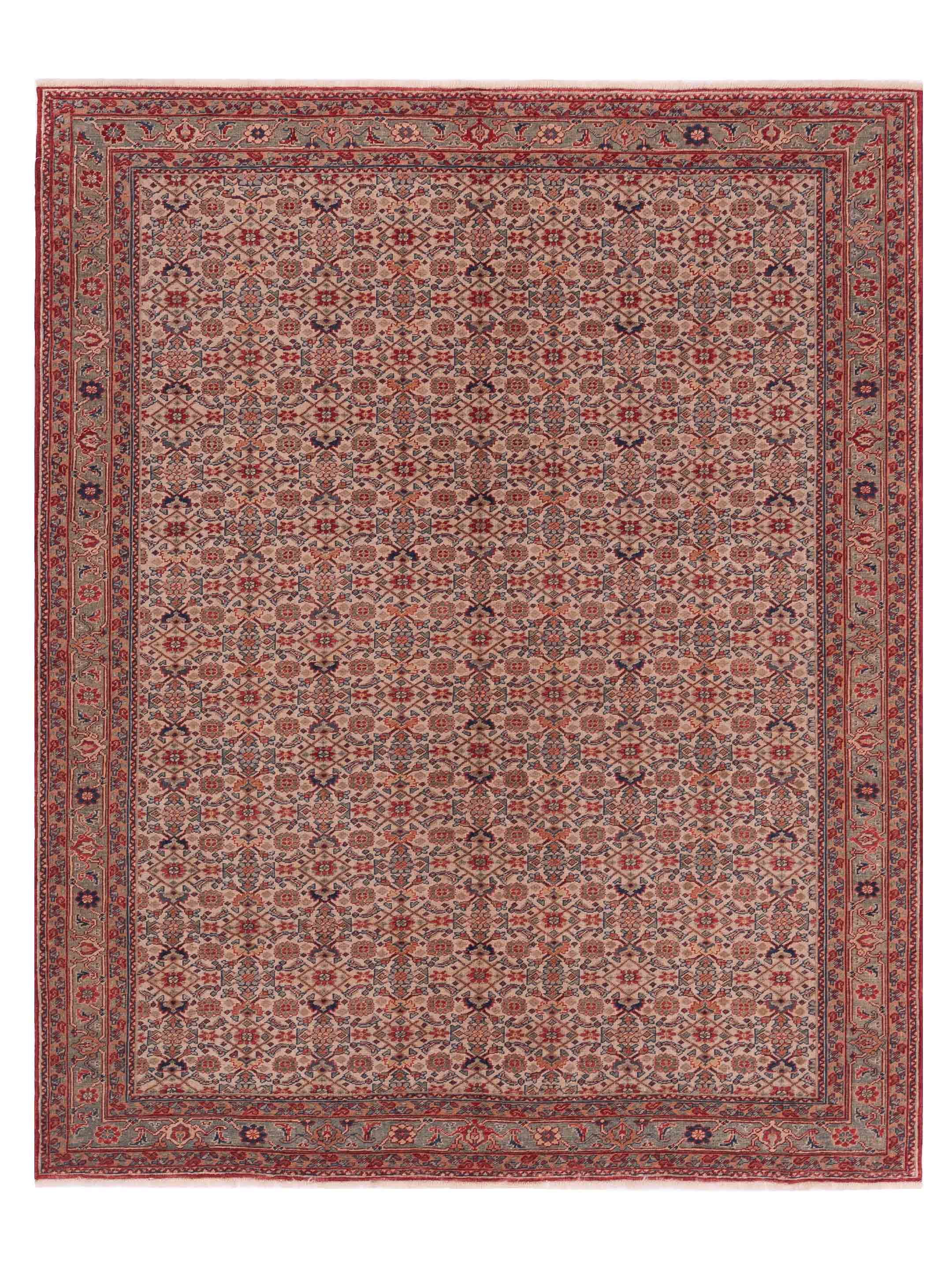 Antiqua Loom Ivory Sage Green 6.9x8.4 Hand Knotted Rug – Oushak Rugs